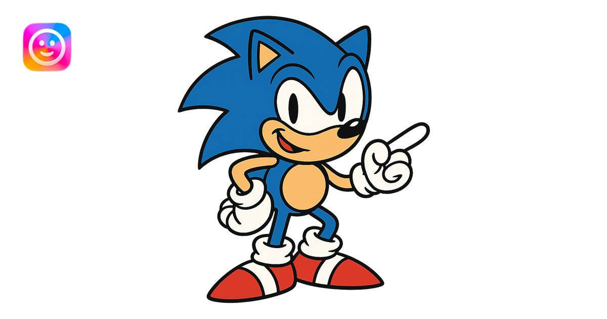 Sonic the Hedgehog with a mischievous expression, vibrant cartoon style ...