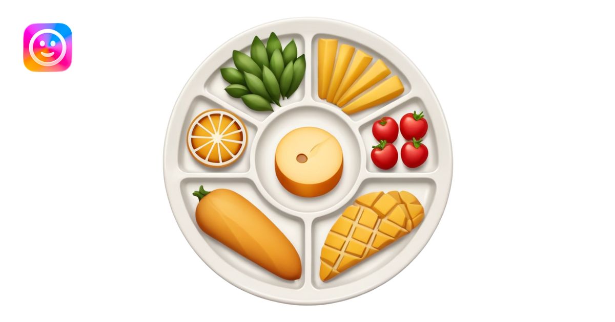 plate divided into food sections emoji | AI Emoji Generator