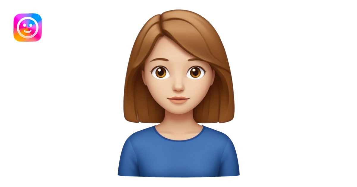 Orta boy saçlı kumral kız emoji | AI Emoji Generator