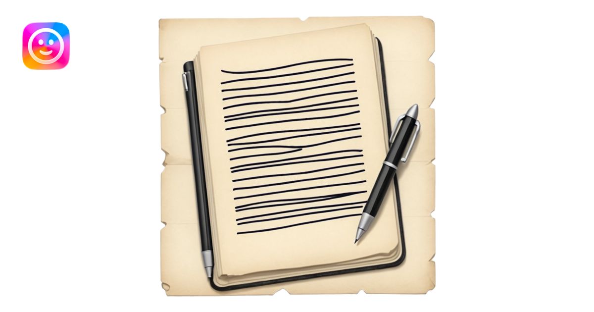 a paper manuscript that is a screenplay with a ballpoint pen emoji | AI ...