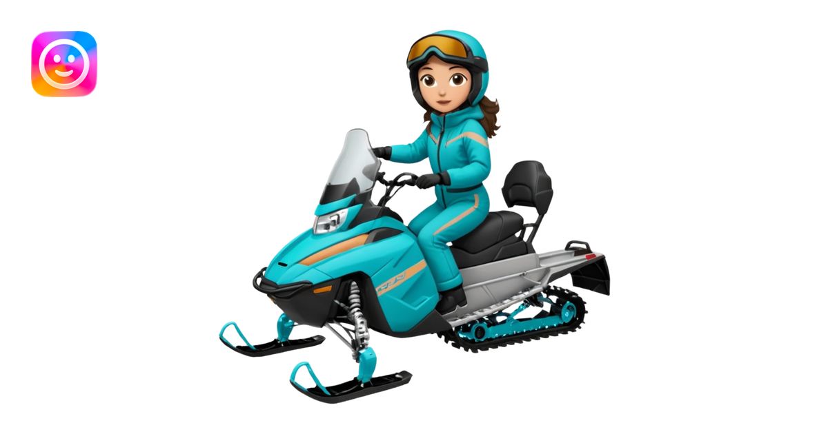 Can you create an emoji of a brunette girl on a teal polaris khaos 850 ...