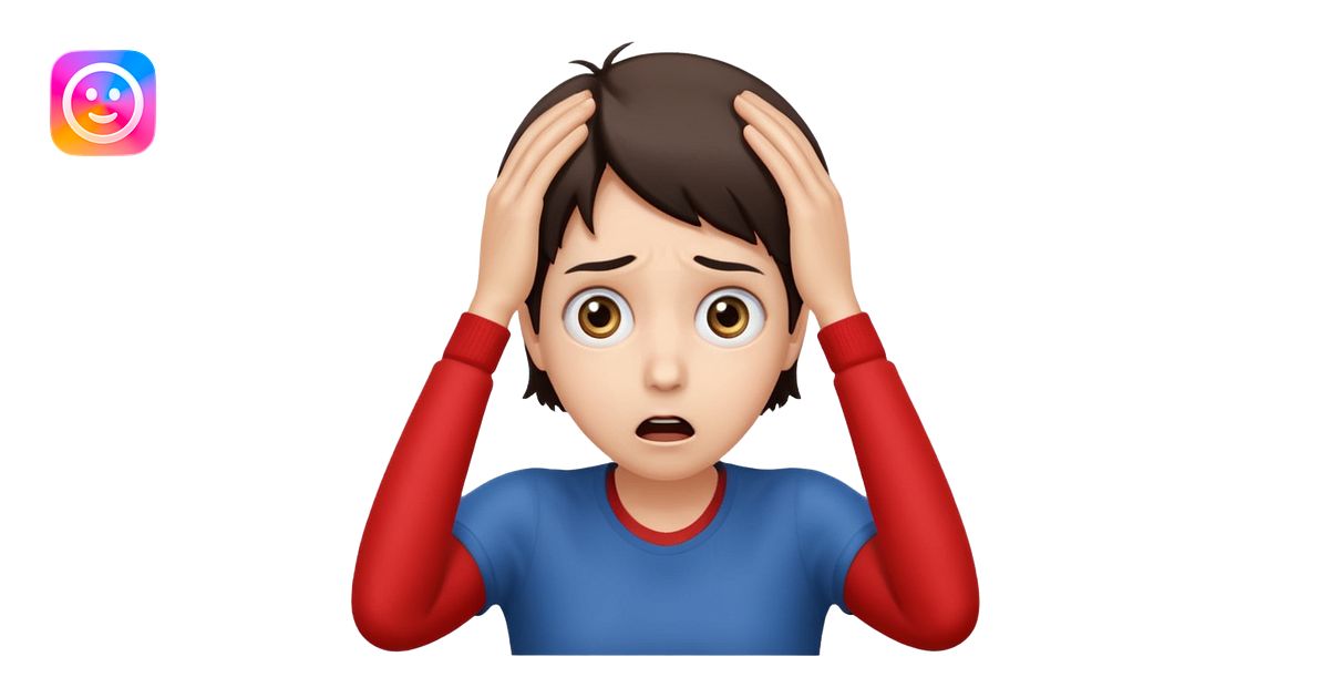 Shocked face hands on head emoji | AI Emoji Generator