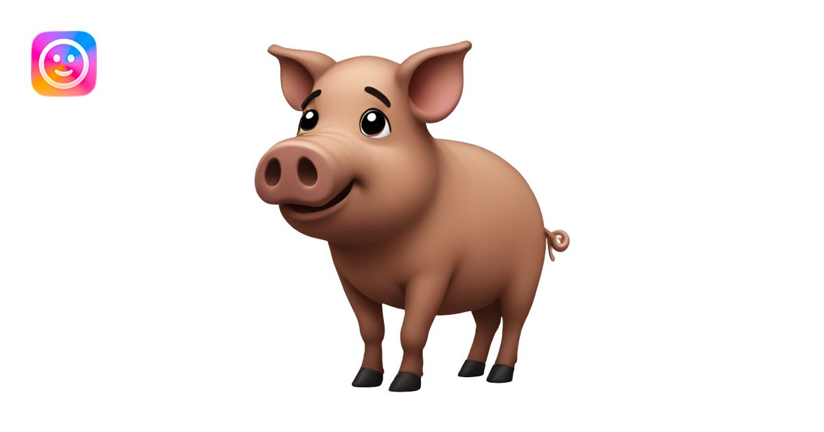 brown pig with black afro emoji | AI Emoji Generator