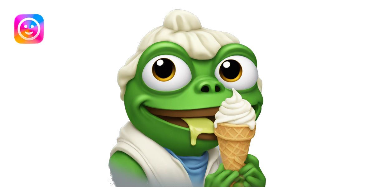 pepe eating ice cream emoji | AI Emoji Generator