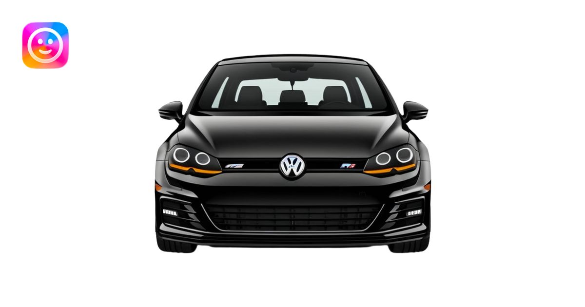 Black Edition Golf R MK7 with no red headlights emoji | AI Emoji Generator