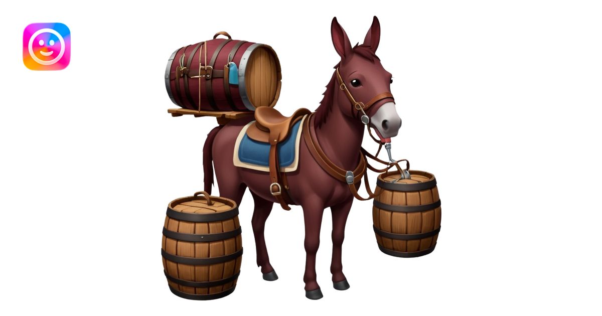 Mule carrying wine emoji | AI Emoji Generator