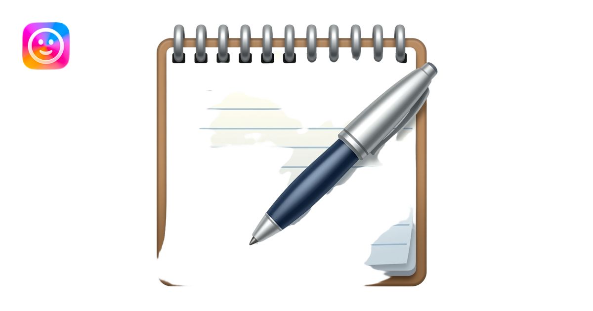 notepad with a pen emoji | AI Emoji Generator