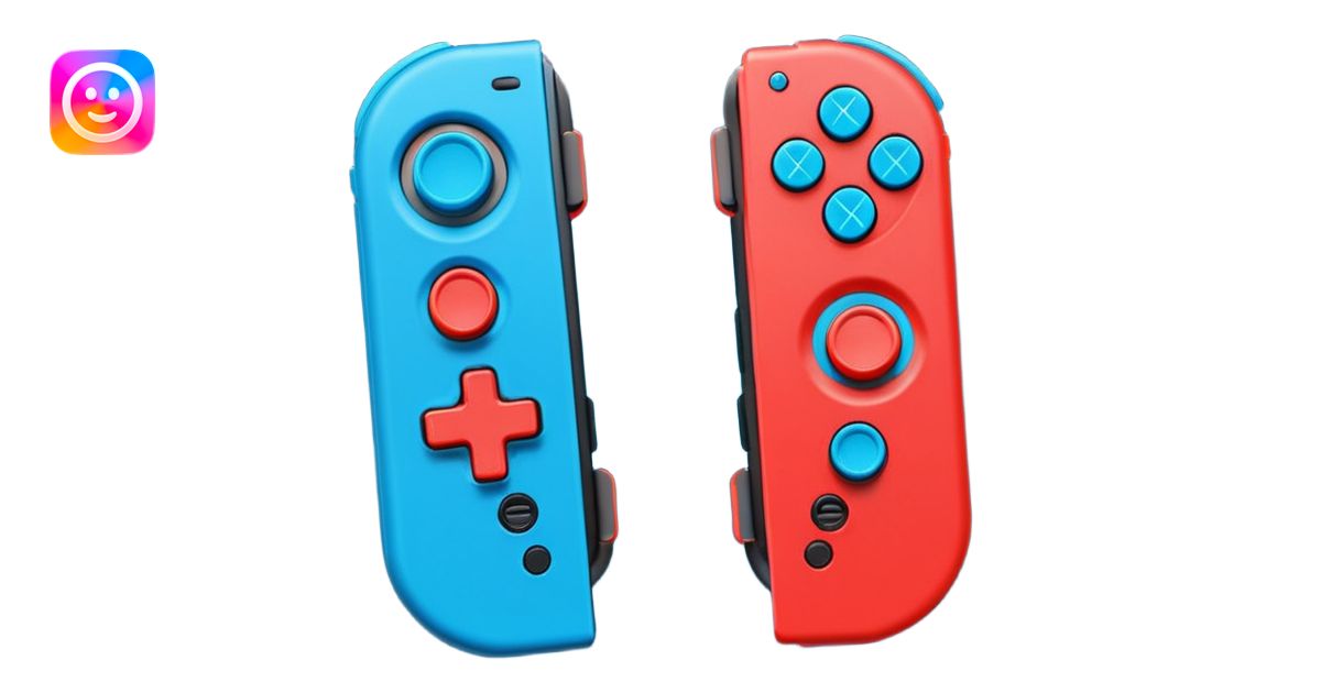 A pair of Nintendo Joy-Cons (Neon Red and Neon Blue) emoji | AI Emoji ...