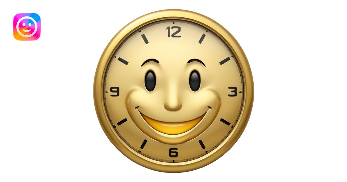 Finger tapping clock it with smily face emoji | AI Emoji Generator