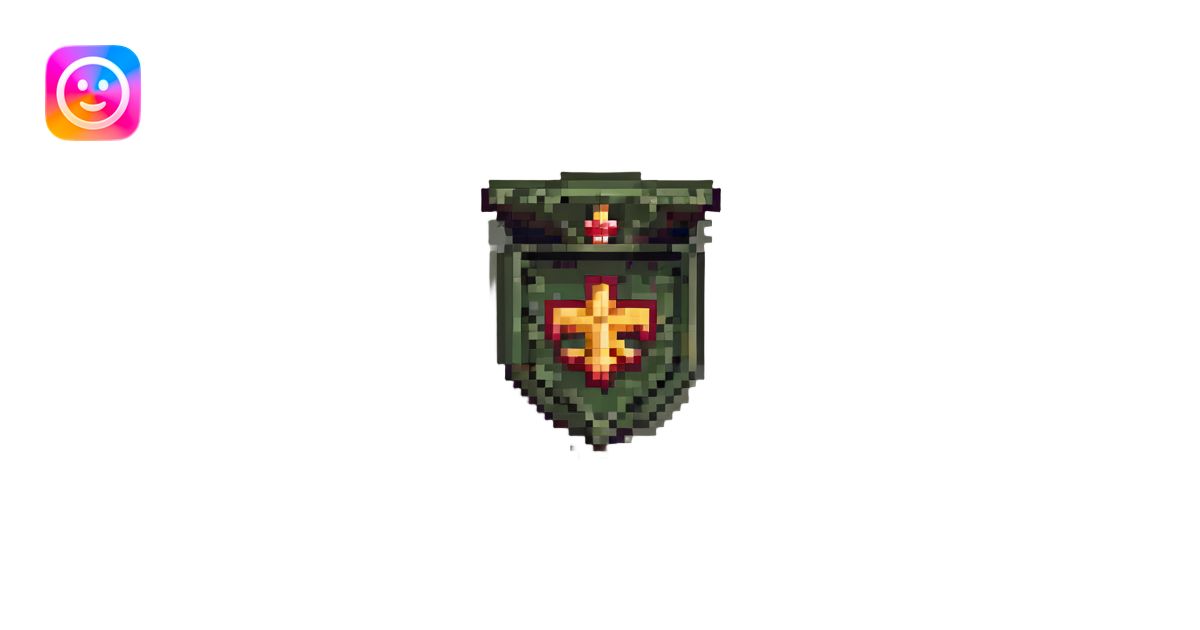 military rank insignia, pixel art, retro video game style, small and ...