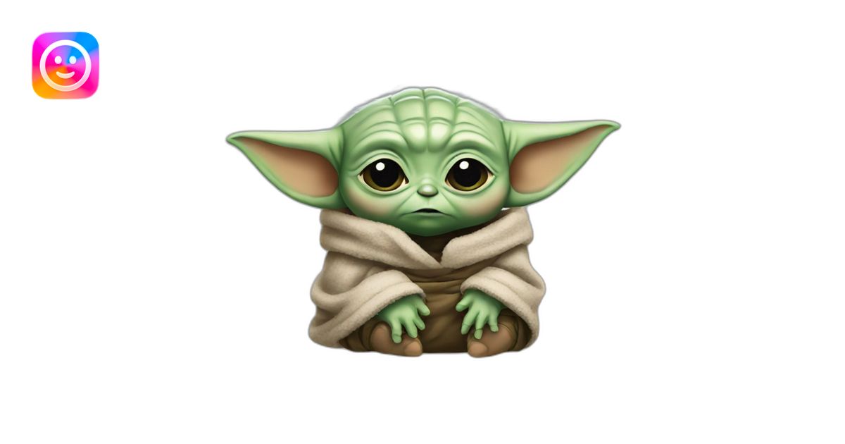 sad baby yoda head emoji | AI Emoji Generator