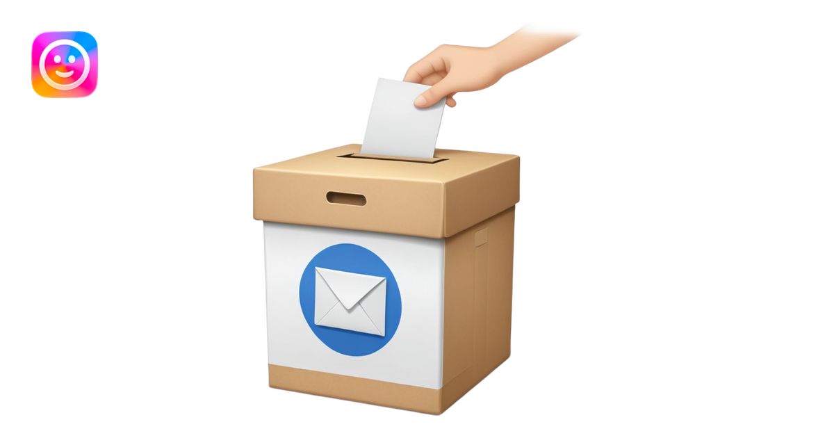 Ballot box with voting paper being inserted emoji | AI Emoji Generator