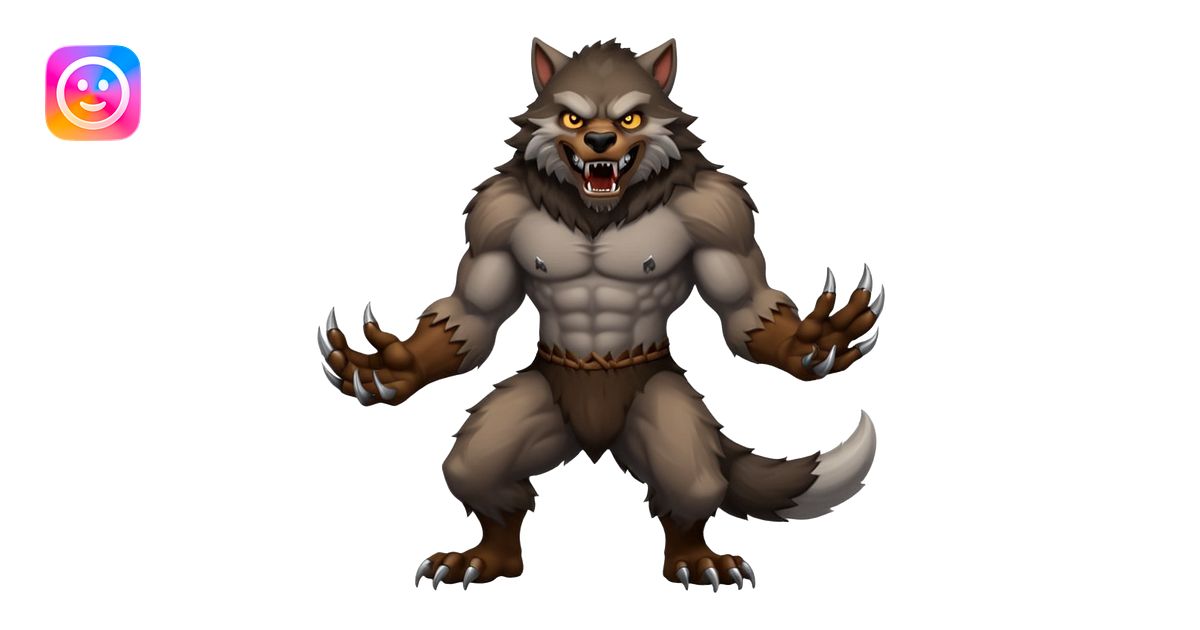 Create an emoji of Werewolf full bodied emoji | AI Emoji Generator