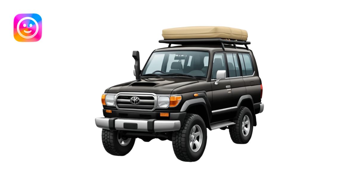 Modified Toyota landcr black color car uiser emoji | AI Emoji Generator