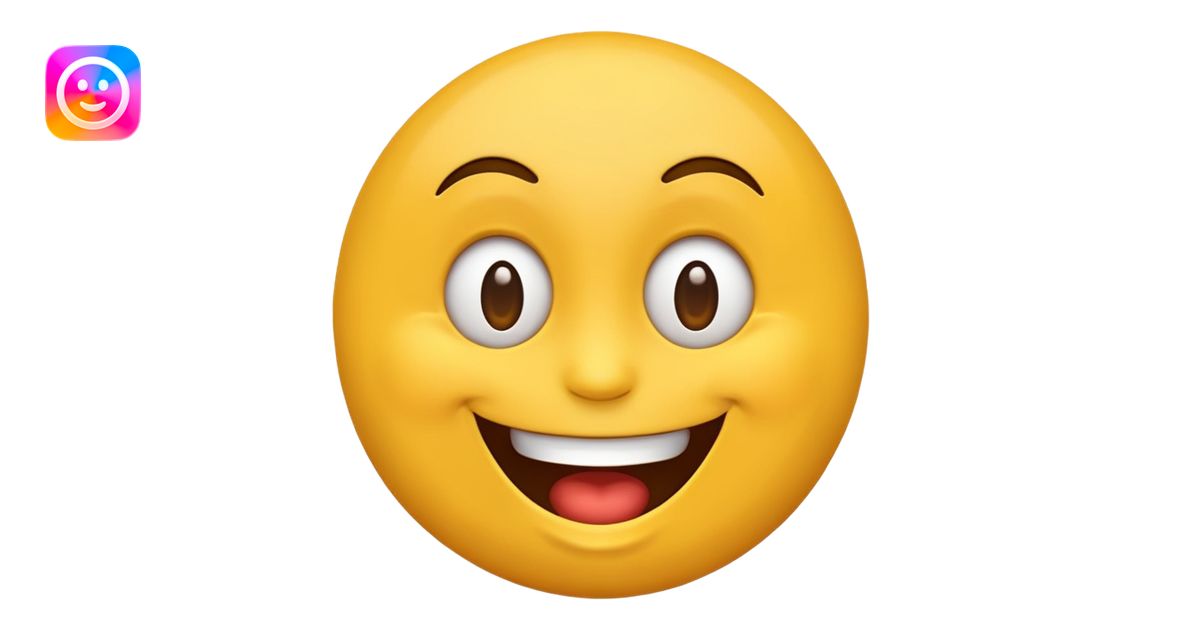 a normal emoji smiling really big and crazy emoji | AI Emoji Generator