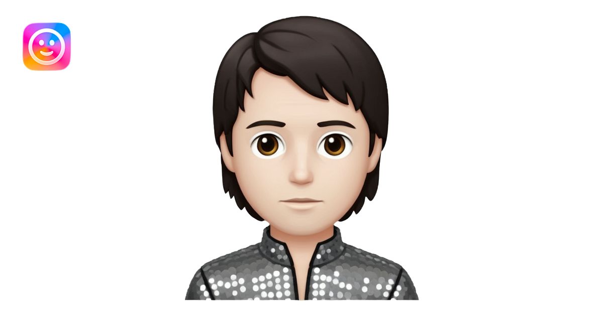 Charles Lee Ray with dark brown hair, grey sequin outfit emoji | AI ...