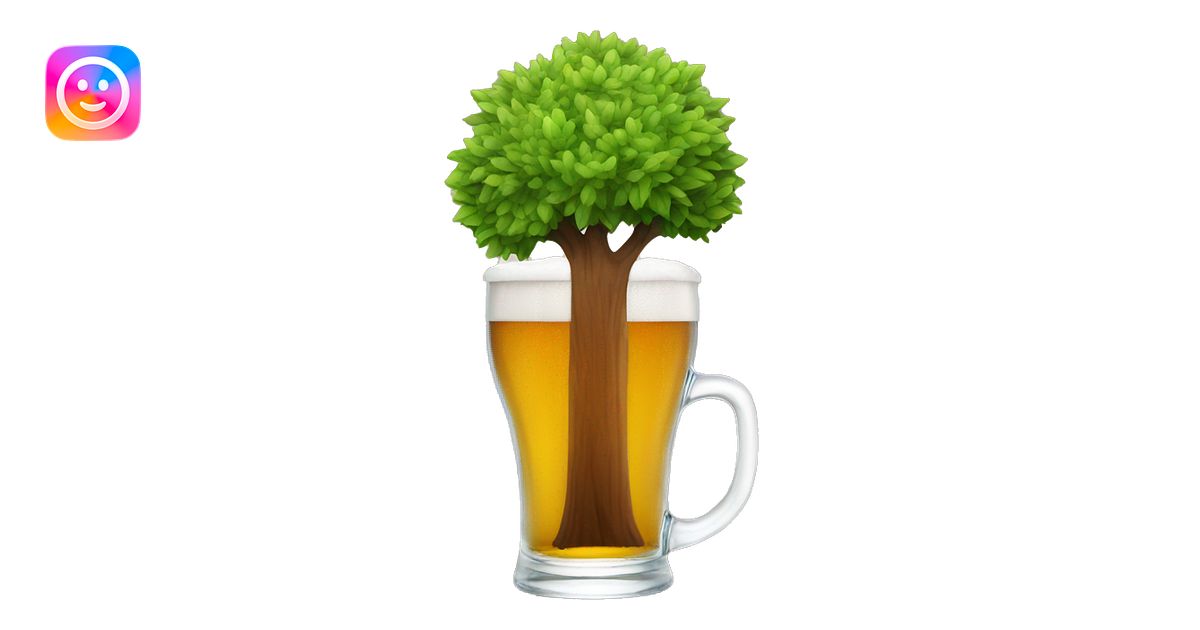tree inside of a beer glass emoji | AI Emoji Generator