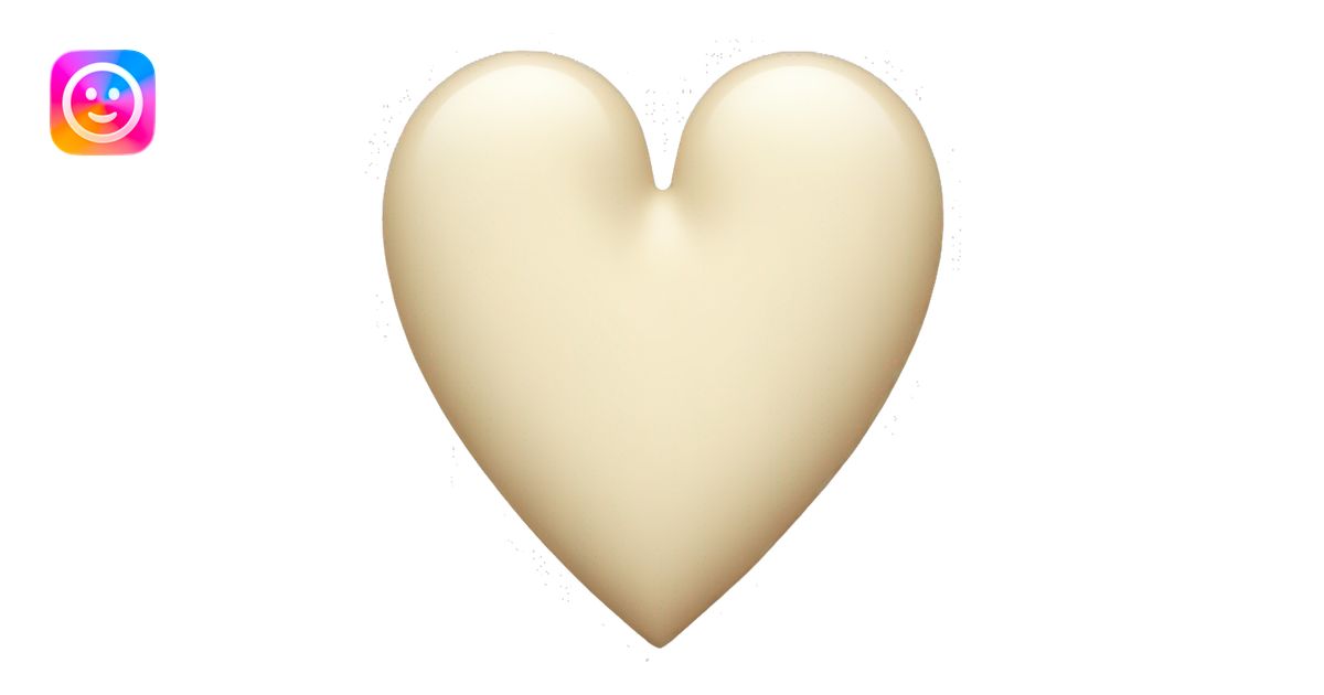 Large cream heart with dimension emoji | AI Emoji Generator