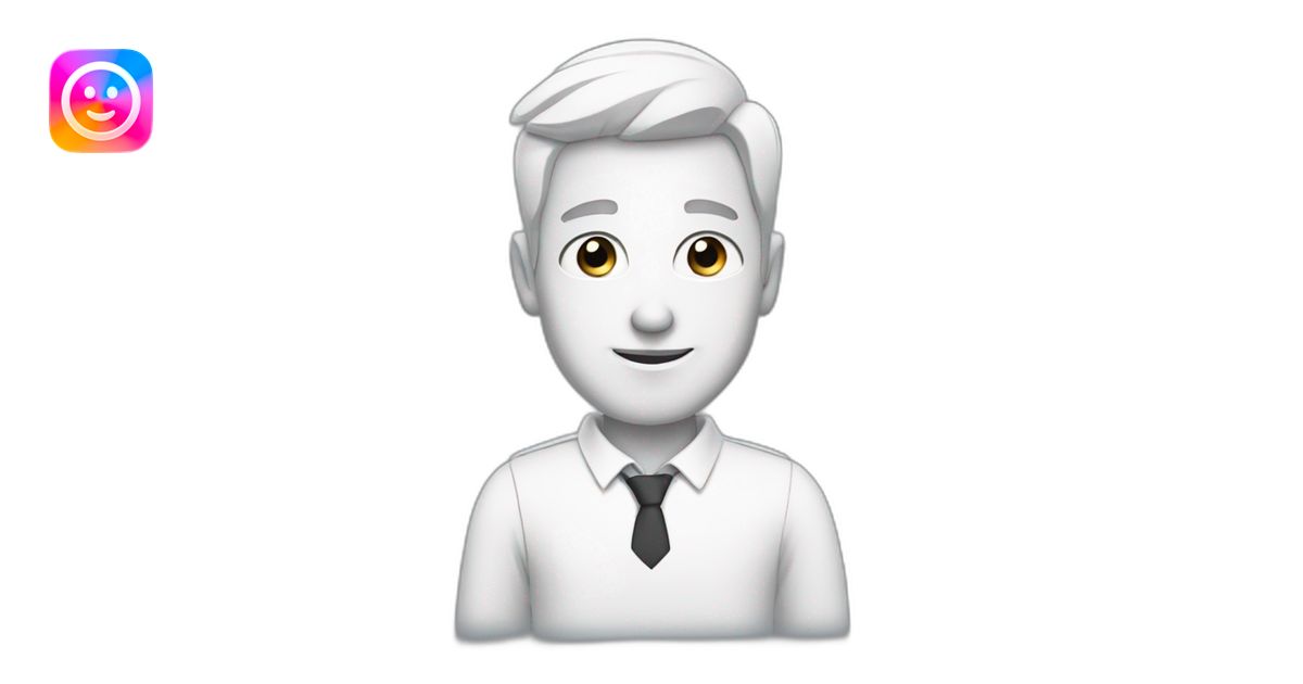 simple white man like cartoon emoji | AI Emoji Generator