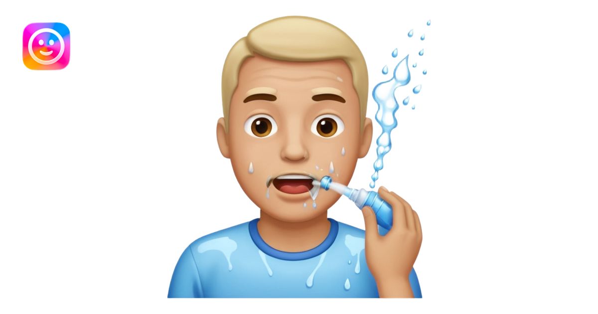 Water spraying in guy mouth emoji | AI Emoji Generator