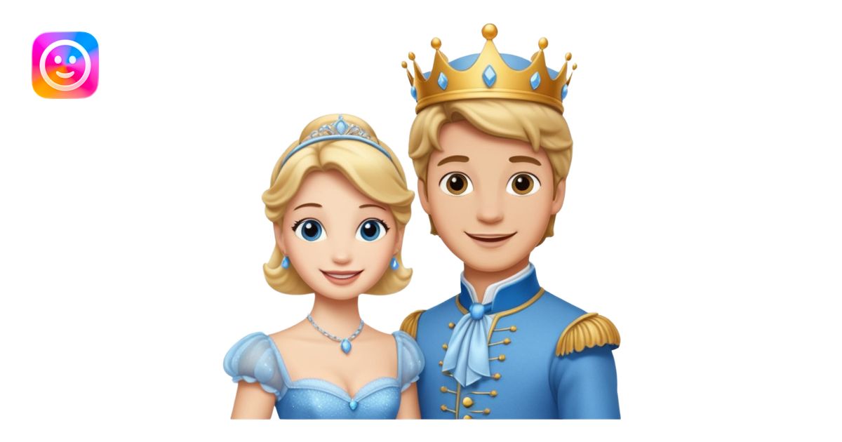 Cinderella and the Prince emoji | AI Emoji Generator