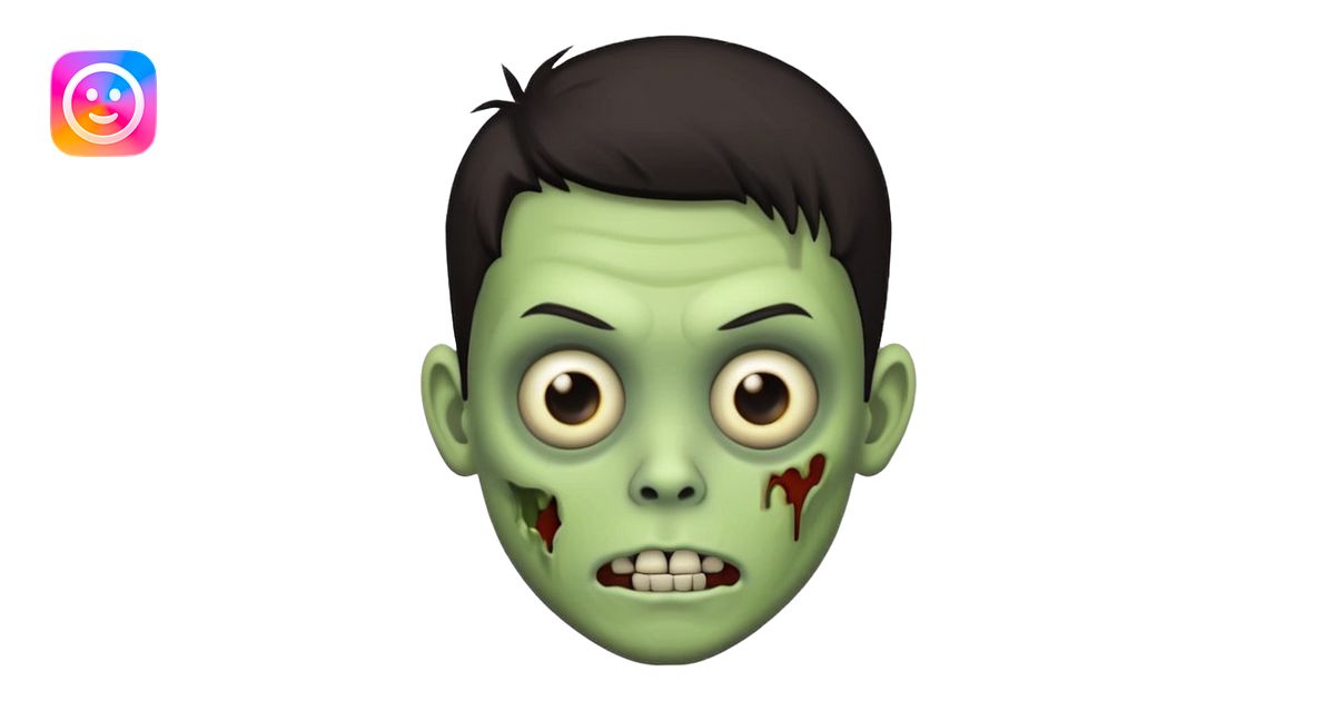 light green zombie boy emoji with dark hair emoji | AI Emoji Generator