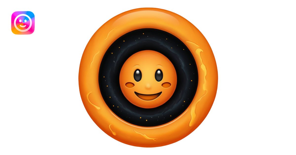 make a blackhole, accretion disk and all, with an orange smiley face ...