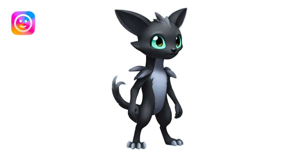 Cute cool shiny fantasy dark-shadow-themed animal hybrid Fakemon full ...
