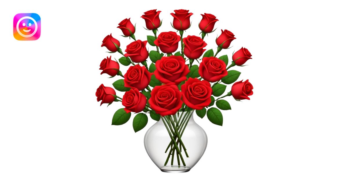Flower Bouquets, Red roses emoji | AI Emoji Generator