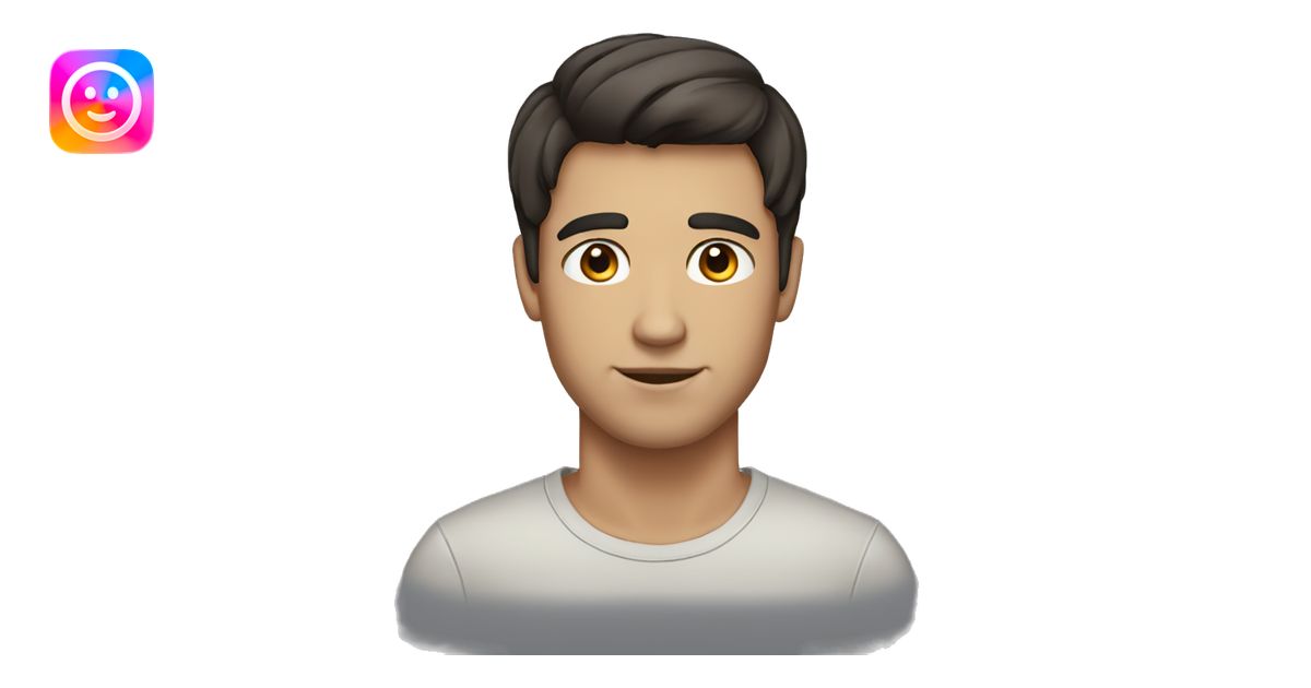 guy with dark short hair brown eyes emoji | AI Emoji Generator