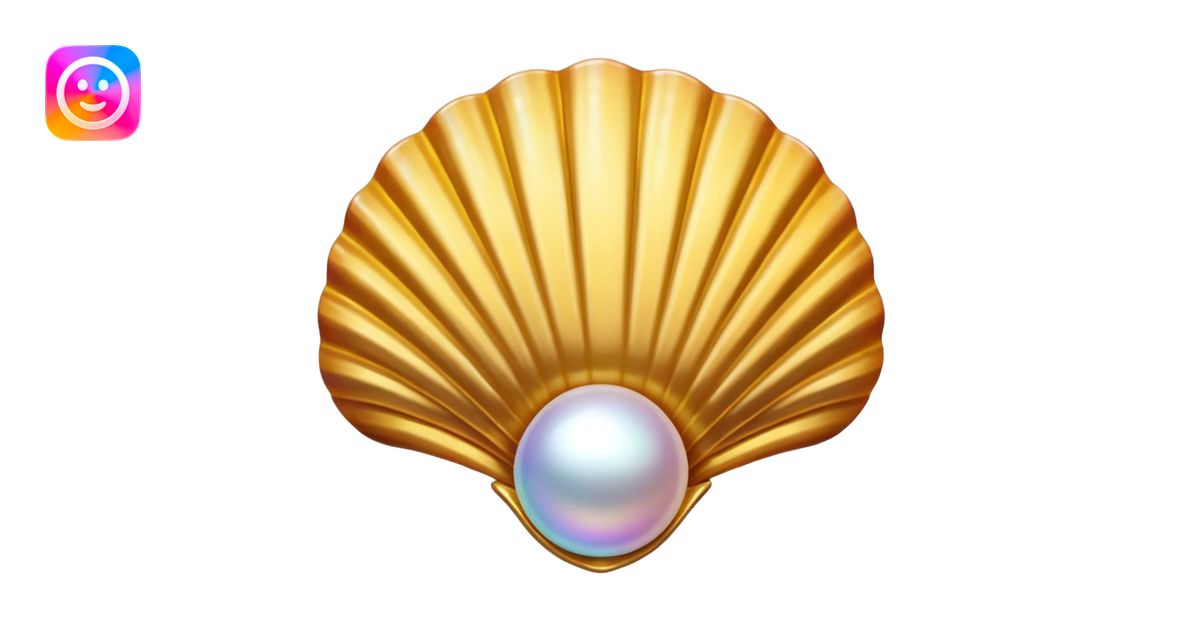 OpenSea gold shell with pearl emoji | AI Emoji Generator