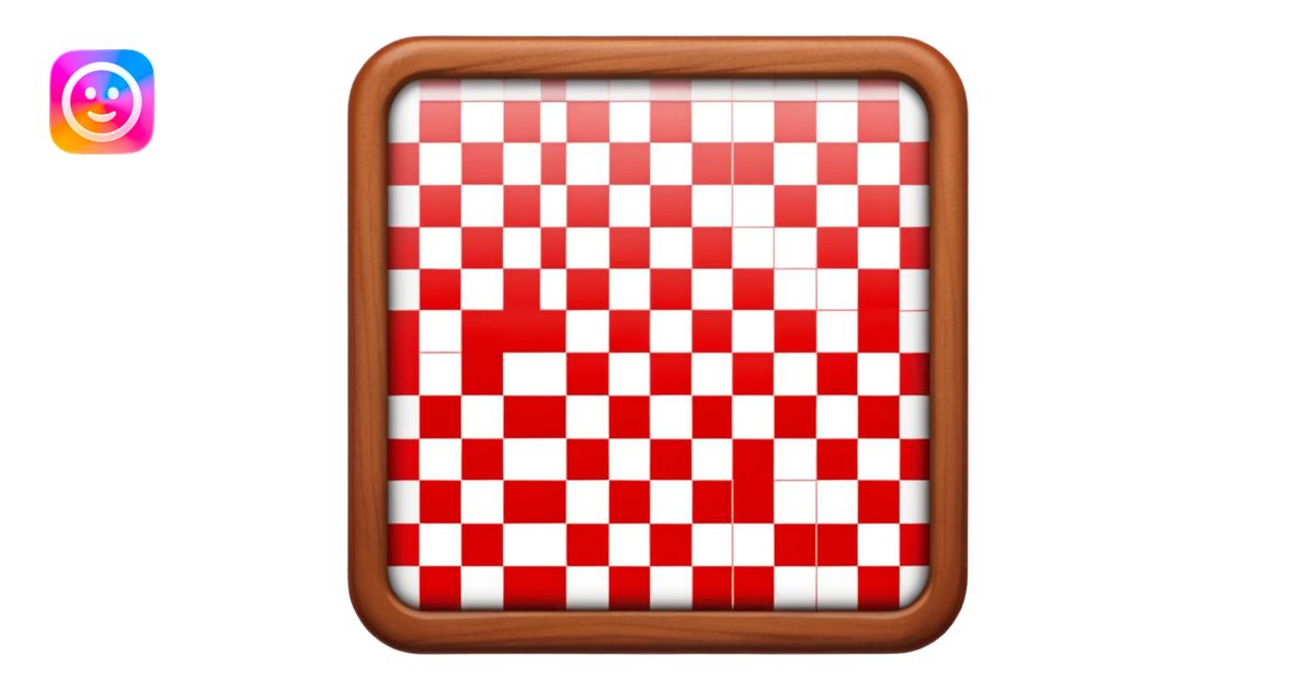 checker board in black white red emoji | AI Emoji Generator