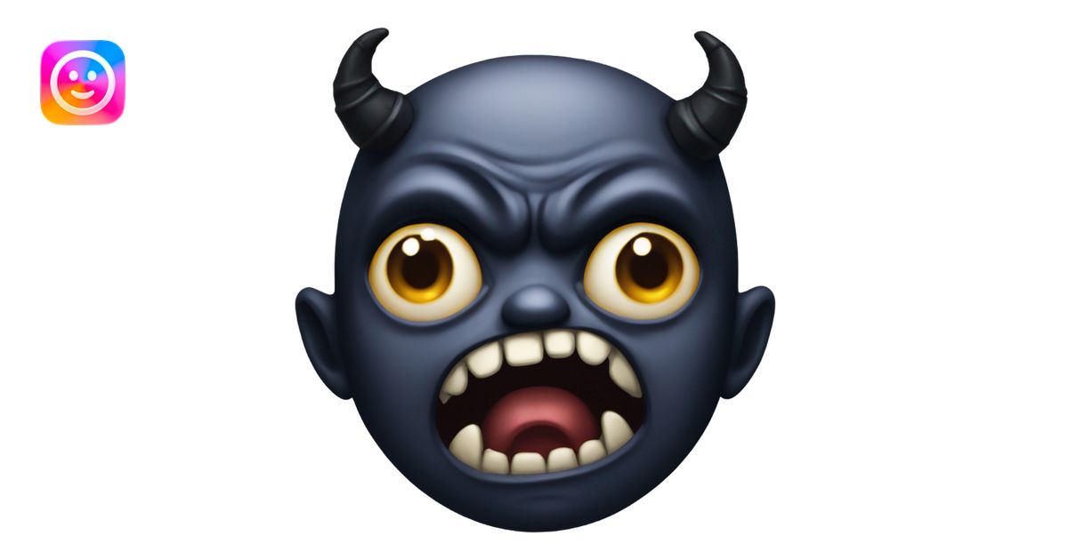 Horrified face dark gothic demon emoji | AI Emoji Generator