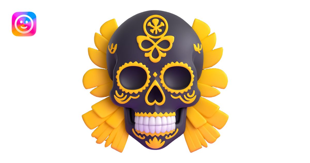 WuTang sugar skull with wu-tang symbol emoji | AI Emoji Generator
