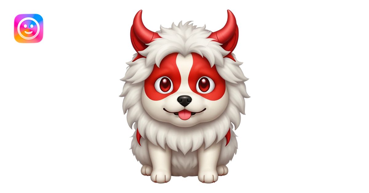 devil cute fluffy complete dog emoji | AI Emoji Generator