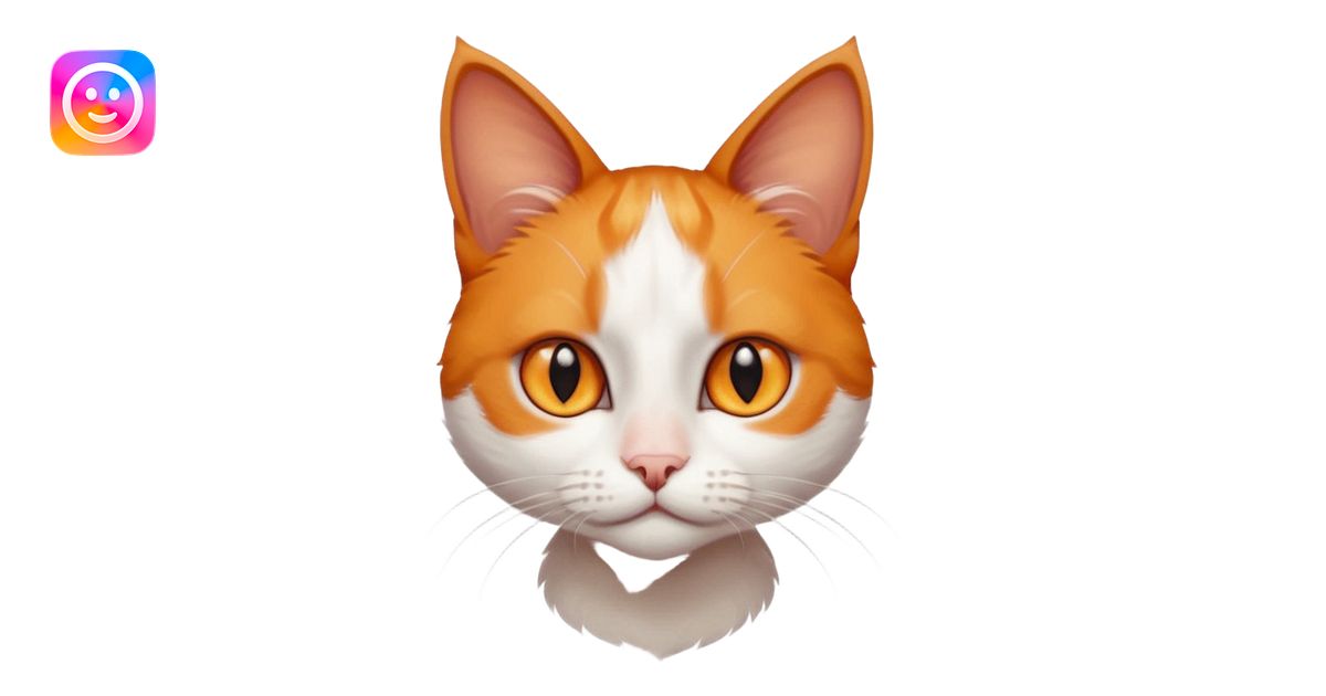 tiny + skinny ginger and white cat with deep orange eyes emoji | AI ...