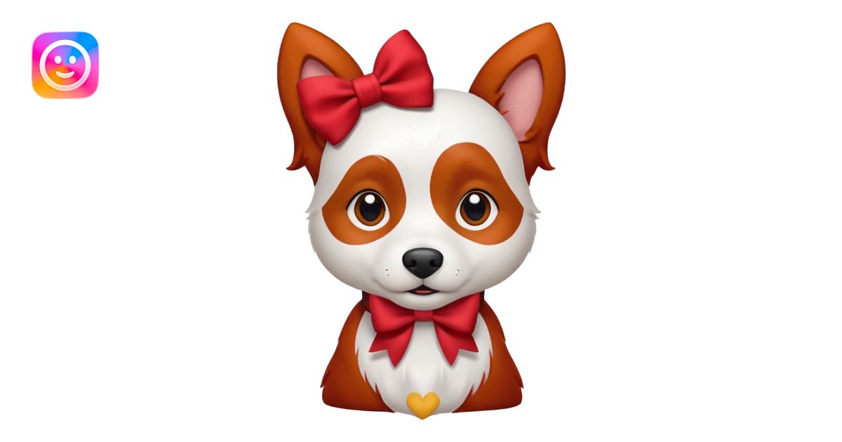 very red haired white dog with a bow on hair emoji | AI Emoji Generator
