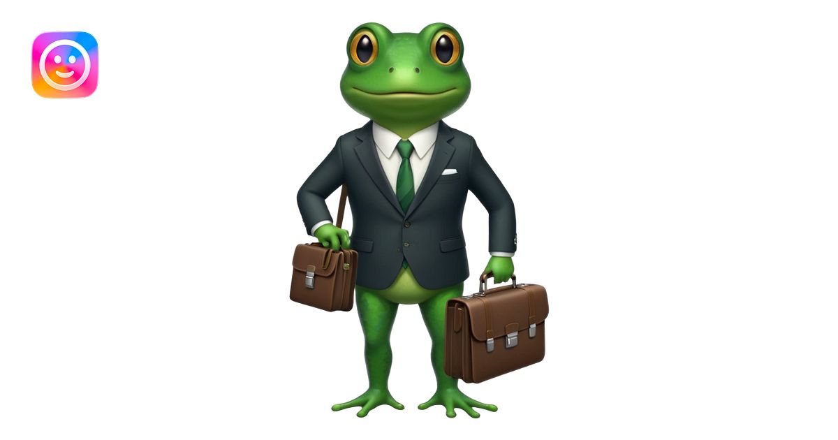 frog with a suit and tie and a briefcase emoji | AI Emoji Generator