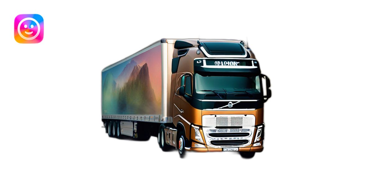 Volvo fh4 avec la décoration de Olano transports emoji | AI Emoji Generator