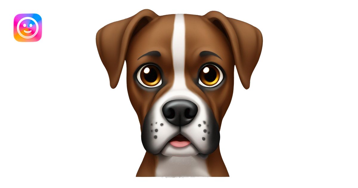 Cute german Boxer in Black and Brown emoji | AI Emoji Generator