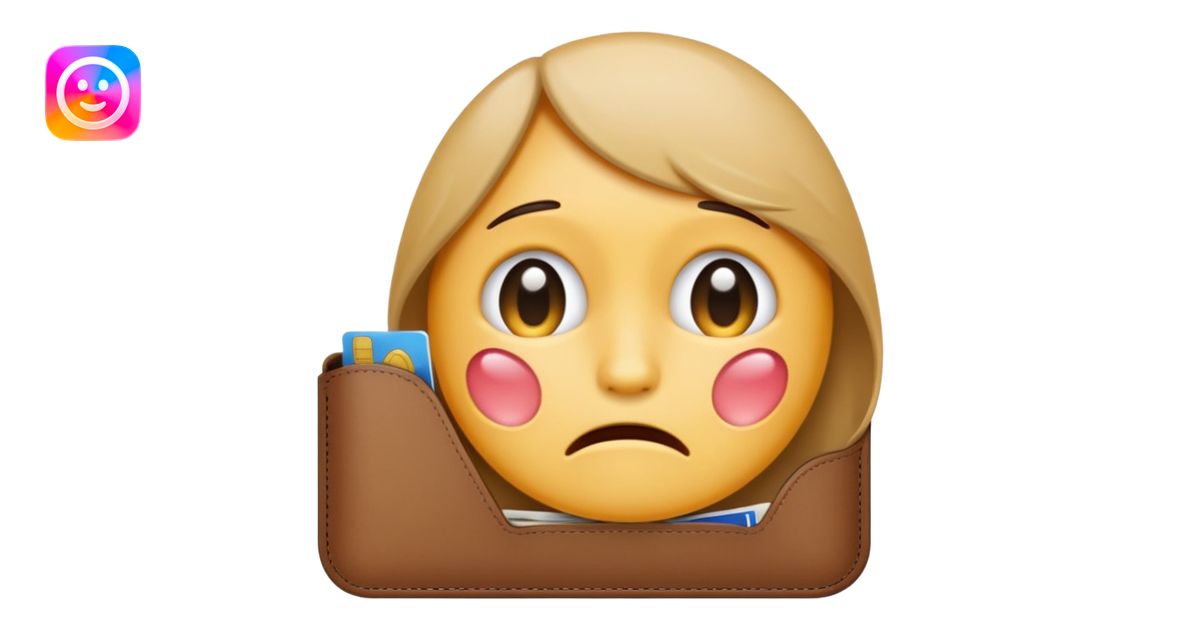 emoji that has no job and is crying with a open wallet and no money in ...