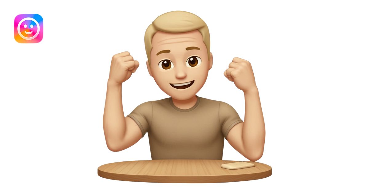 create a old style animated emoji with man leaning with forhead on left ...