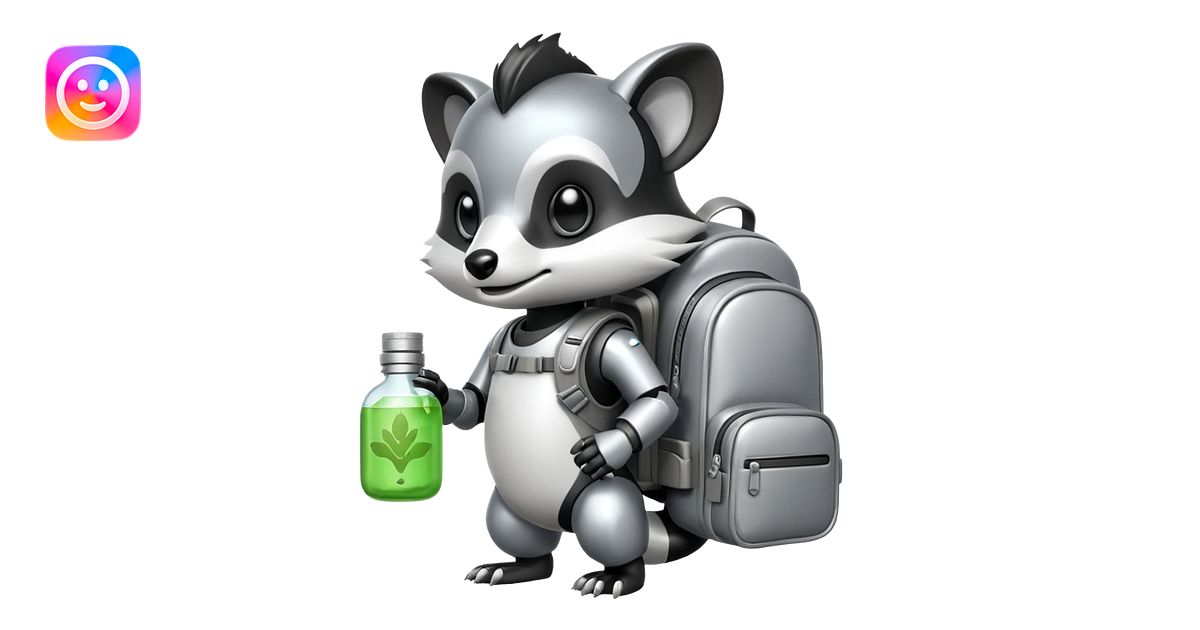 robo skunk with bacteria android emoji emoji | AI Emoji Generator