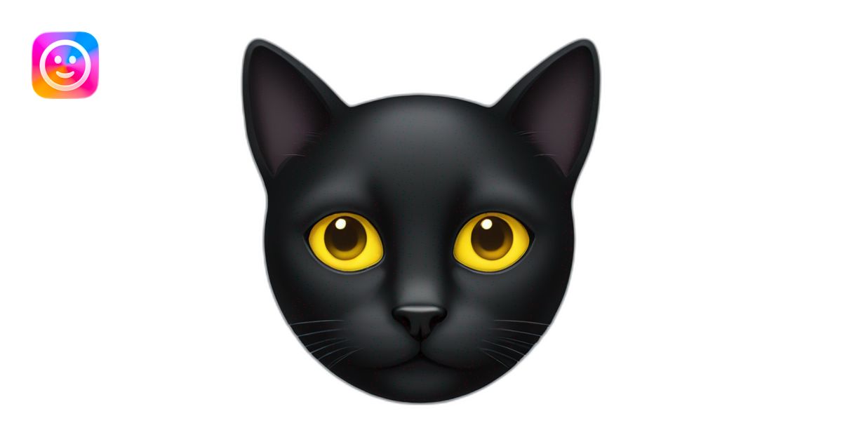 black cat face with yellow eye emoji | AI Emoji Generator