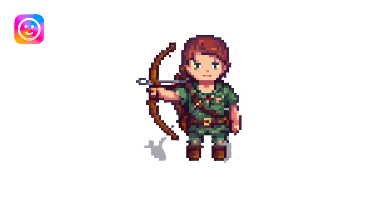 archer, pixel art style, 8-bit, retro look illustration | AI Emoji ...