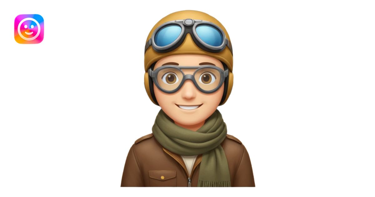 Sky Sailor – Aviator with goggles and scarf, leaning on deck emoji | AI ...