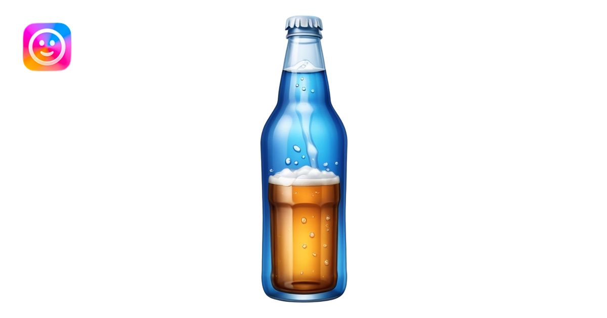 Dark bud light Beer in a water bottle emoji | AI Emoji Generator