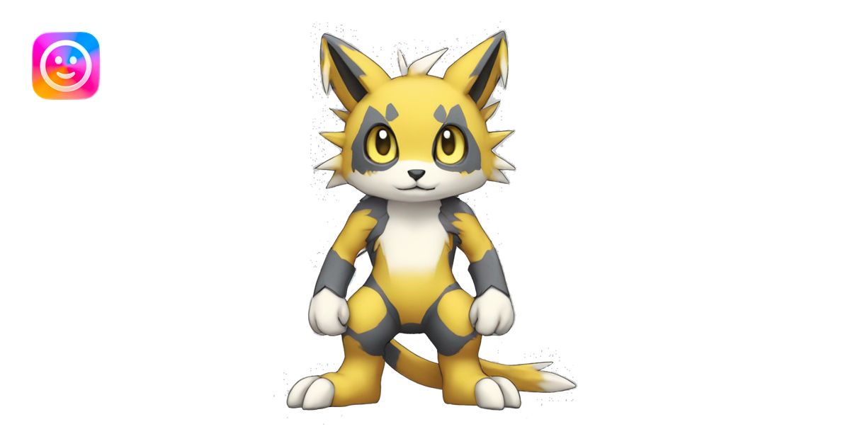 cute cool edgy beautiful Digimon-Fakemon-animal full body emoji | AI ...
