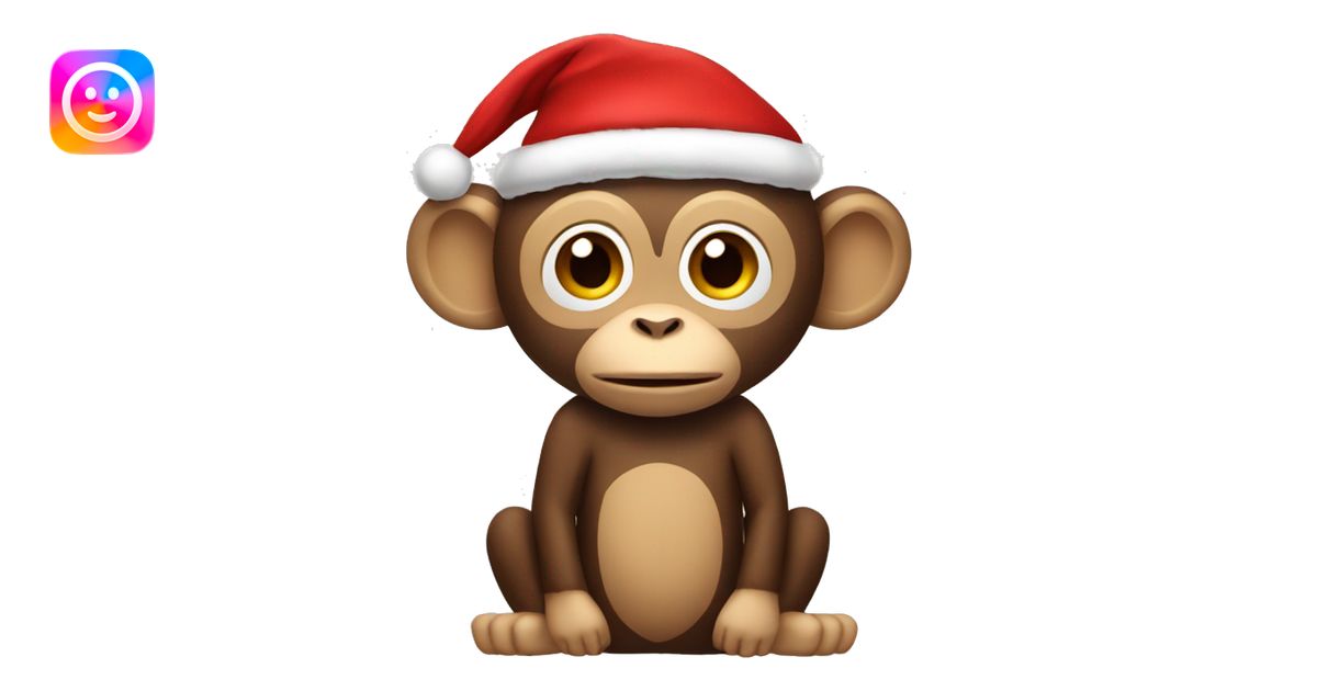 A monkey in a Santa costume emoji | AI Emoji Generator