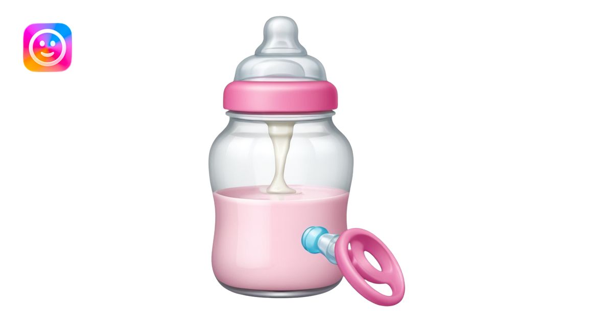 baby Milk bottle beside pacifier emoji | AI Emoji Generator